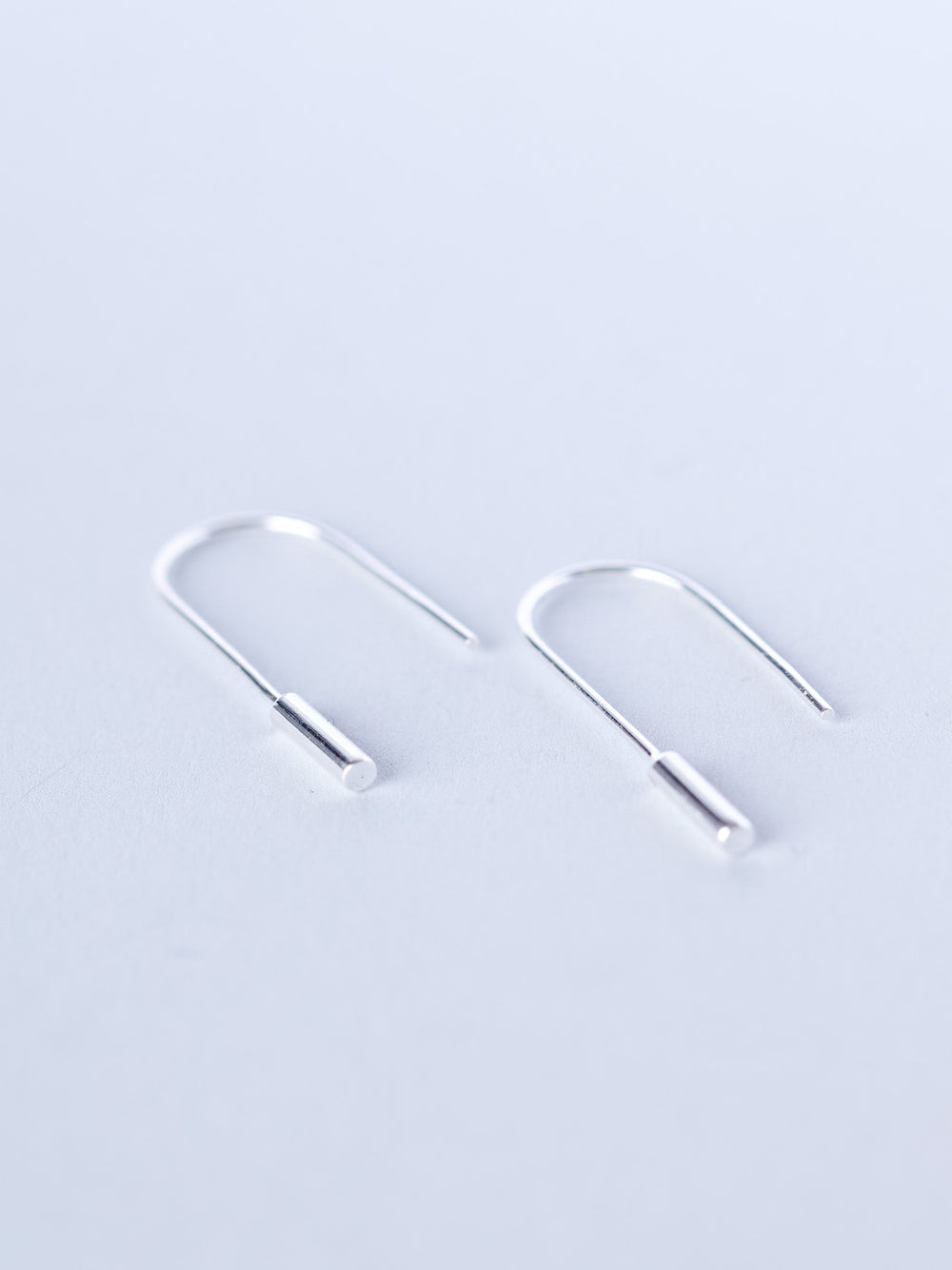Sterling Silver Thread Through Earrings with Column – Forgotten Tribes