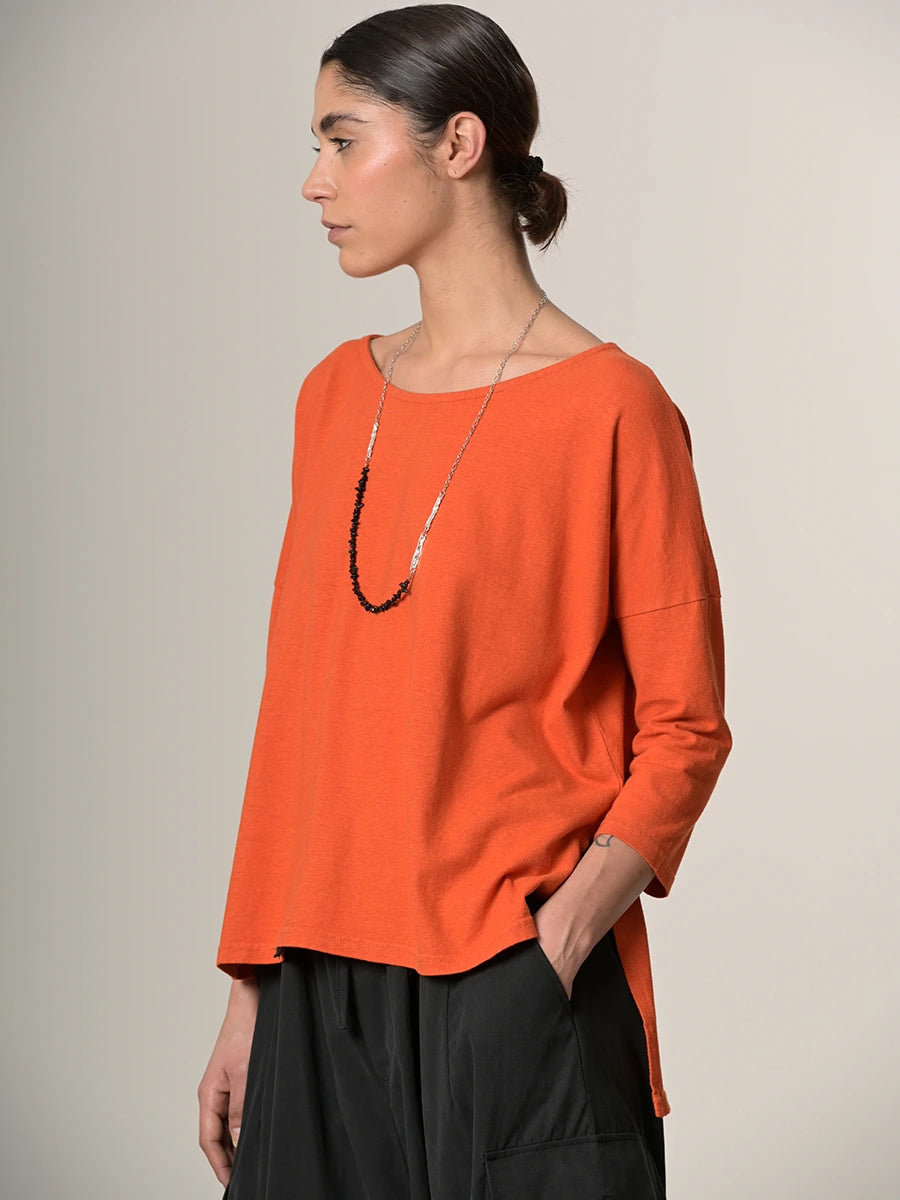 Heavyweight Hemp Organic Cotton Cropped Sleeve T-Shirt - Forgotten Tribes