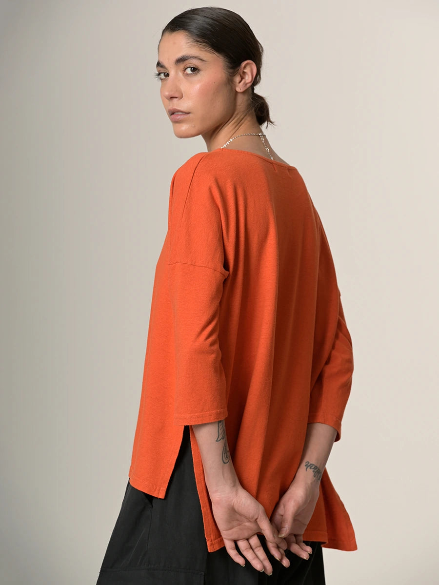 Heavyweight Hemp Organic Cotton Cropped Sleeve T-Shirt - Forgotten Tribes