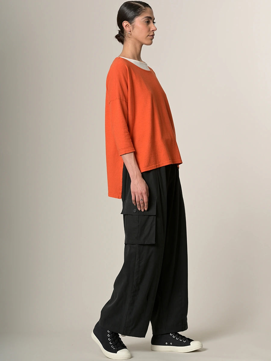 Heavyweight Hemp Organic Cotton Cropped Sleeve T-Shirt - Forgotten Tribes