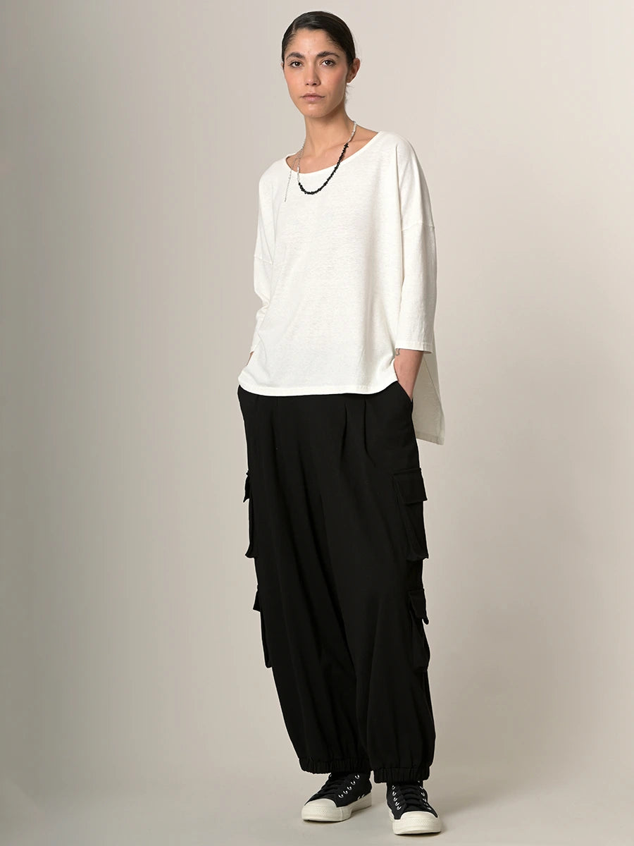 Heavyweight Hemp Organic Cotton Cropped Sleeve T-Shirt - Forgotten Tribes