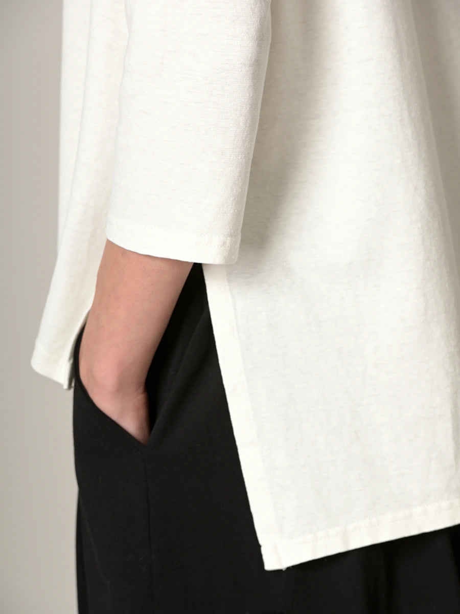 Heavyweight Hemp Organic Cotton Cropped Sleeve T-Shirt - Forgotten Tribes