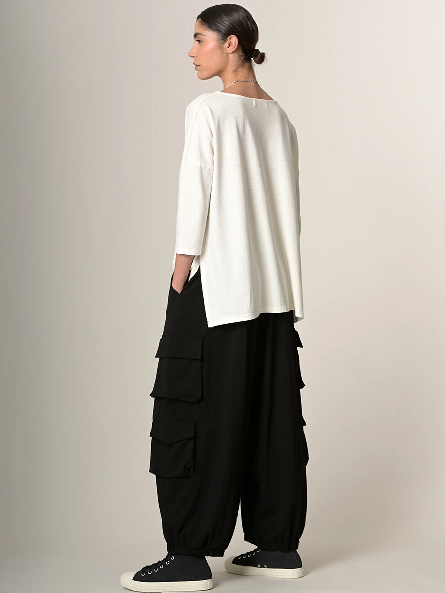 Heavyweight Hemp Organic Cotton Cropped Sleeve T-Shirt - Forgotten Tribes