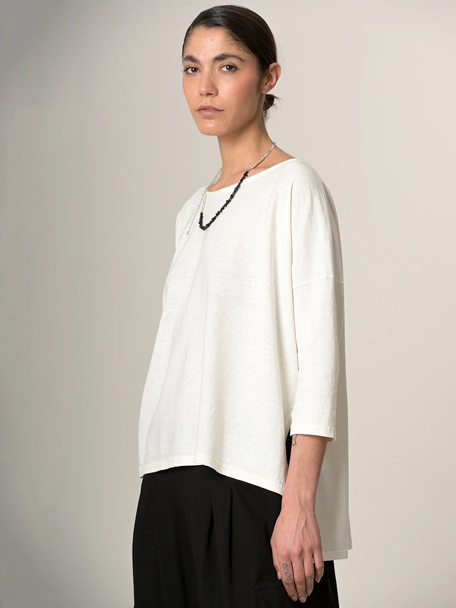 Heavyweight Hemp Organic Cotton Cropped Sleeve T-Shirt - Forgotten Tribes